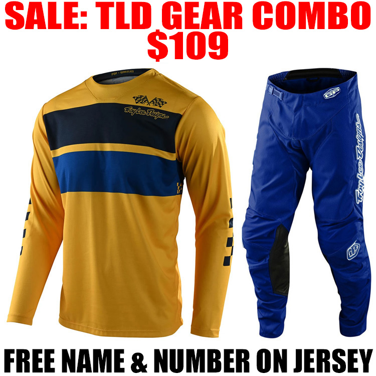 TLD GP/ GP AIR STRIPE GEAR COMBO YELLOW/ BLUE - Pro Style MX