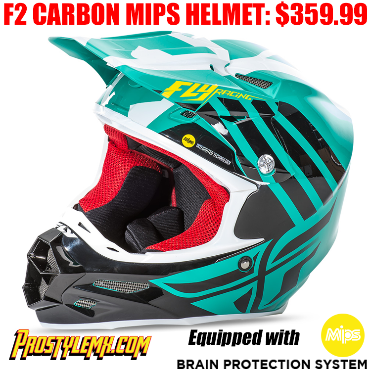 2016 FLY F2 CARBON MIPS HELMET TEAL/ BLACK - Pro Style MX