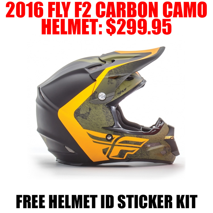 2016 FLY F2 CARBON CAMO HELMET - Pro Style MX