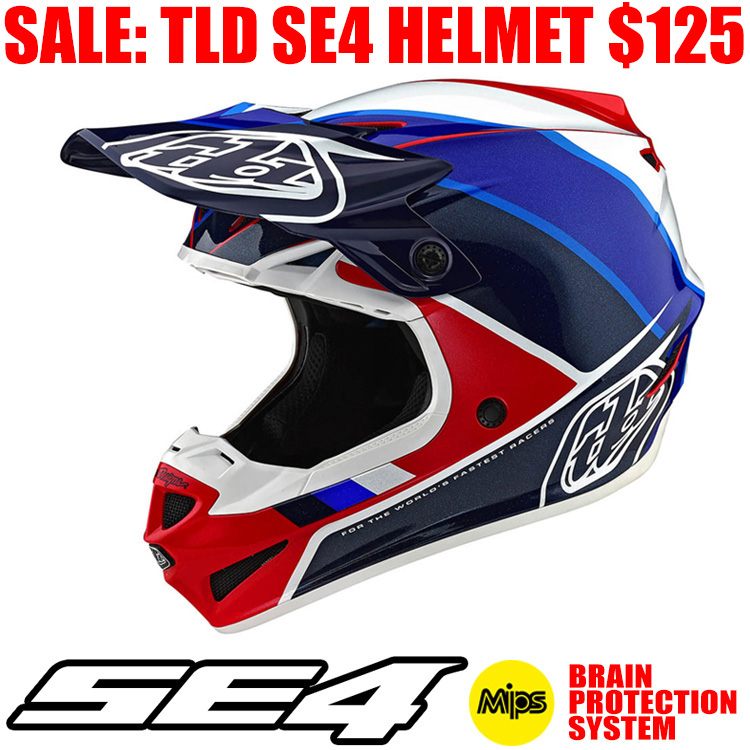 TLD SE4 POLYACRYLITE BETA HELMET RED/ BLUE - Pro Style MX