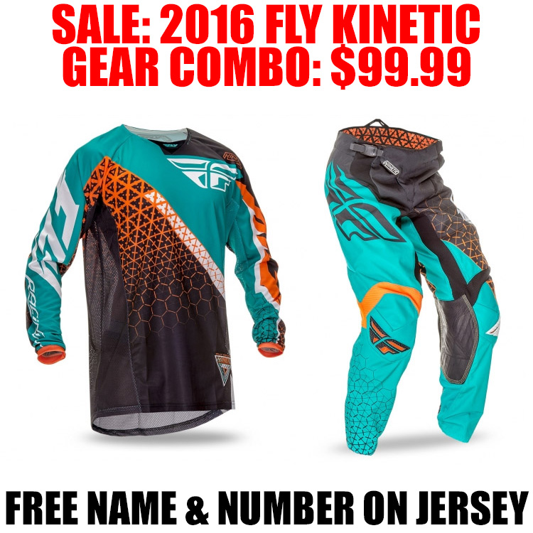 2016 FLY RACING KINETIC GEAR COMBO TEAL - Pro Style MX