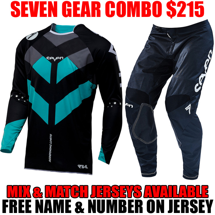 2017 SEVEN RIVAL/ ANNEX GEAR COMBO AQUA/ BLACK - Pro Style MX