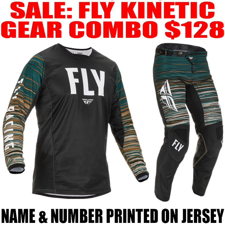 2022 FLY KINETIC WAVE GEAR COMBO BLACK/ RUM - Pro Style MX