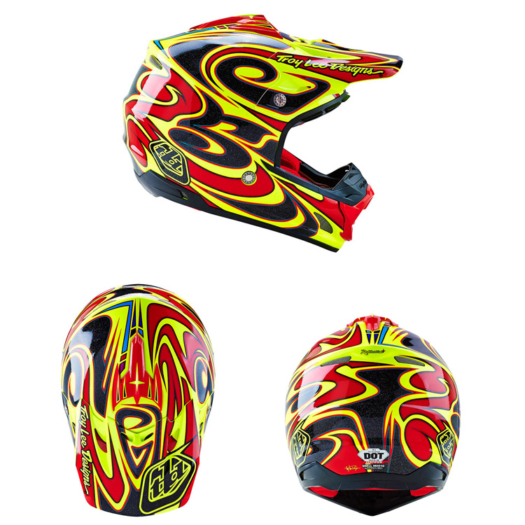 TLD SE3 REFLECTION HELMET YELLOW/ RED - Pro Style MX