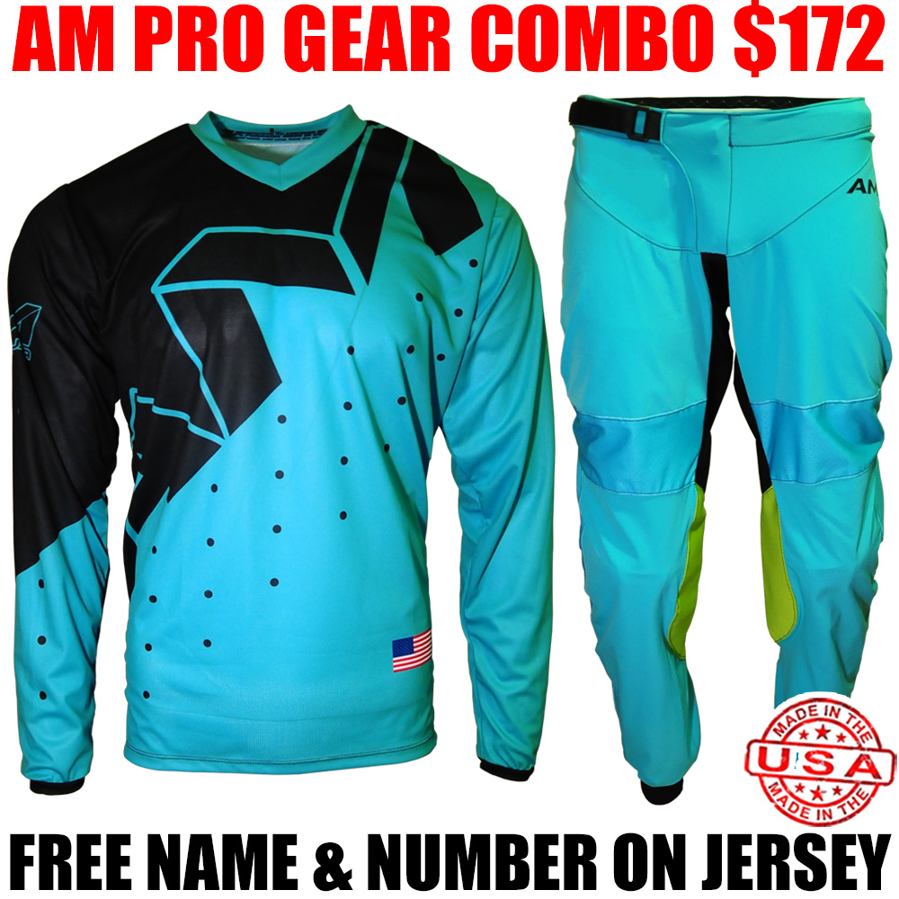 AM PRO GEAR COMBO TILT TURQUOISE/ BLACK - Pro Style MX