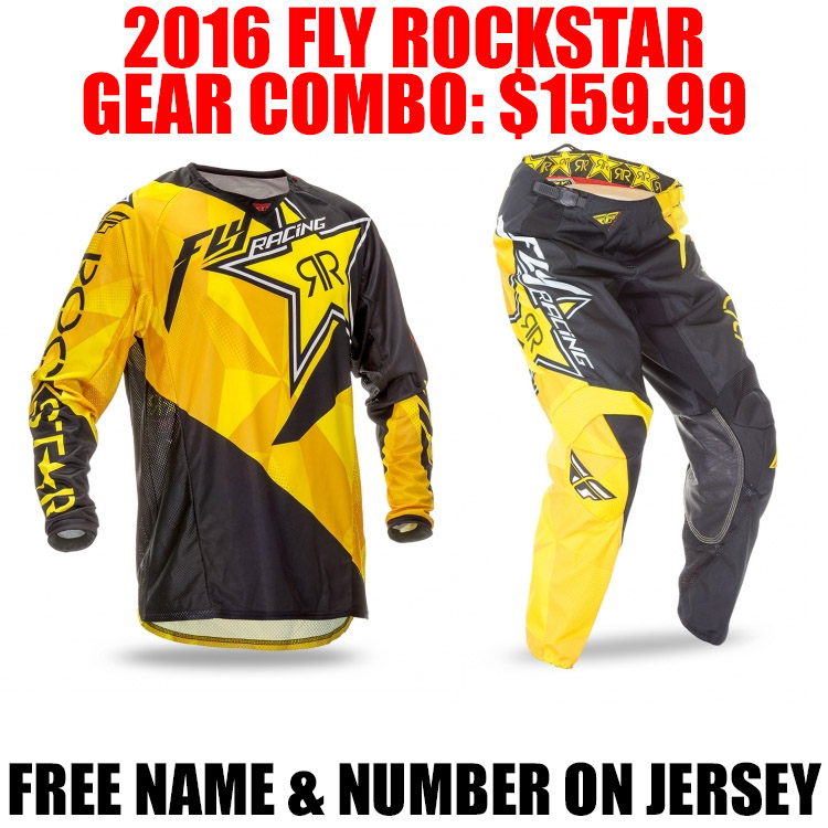 2016 FLY RACING KINETIC ROCKSTAR GEAR COMBO - Pro Style MX