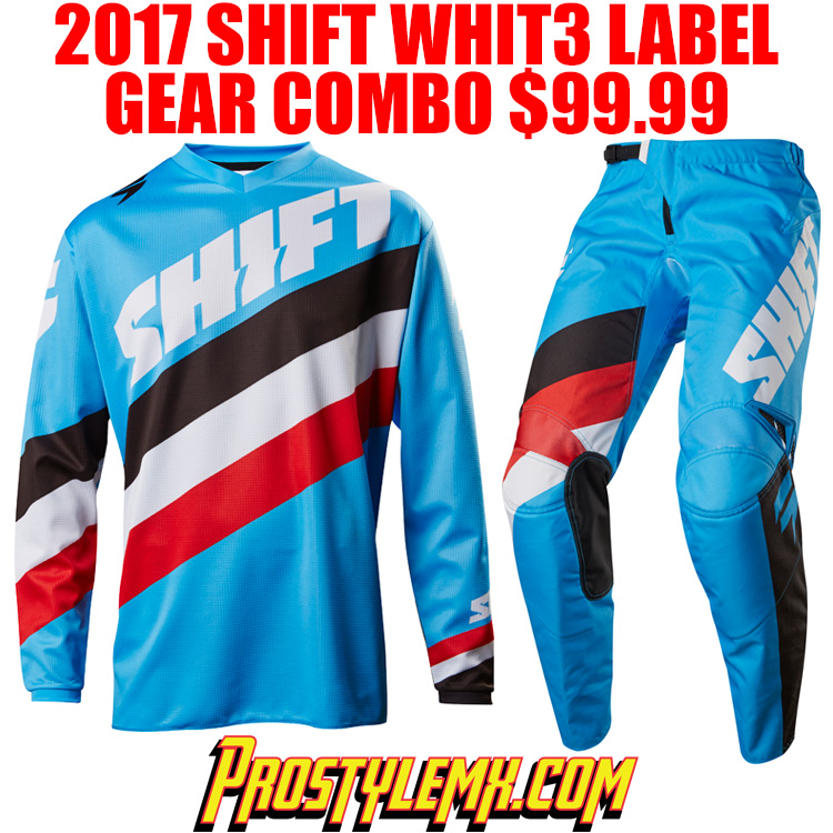 2017 SHIFT WHIT3 TARMAC GEAR COMBO BLUE - Pro Style MX