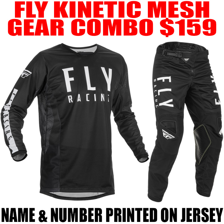 2021.5 FLY KINETIC MESH GEAR COMBO BLACK - Pro Style MX