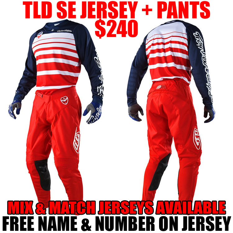 2018 TLD SE STREAMLINE GEAR COMBO RED/ NAVY - Pro Style MX