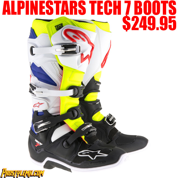 ALPINESTARS TECH 7 WHITE/ YELLOW/ BLUE - Pro Style MX
