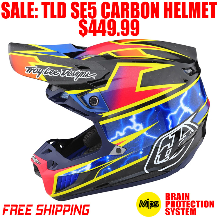 TLD SE5 CARBON HELMET LIGHTNING BLACK - Pro Style MX