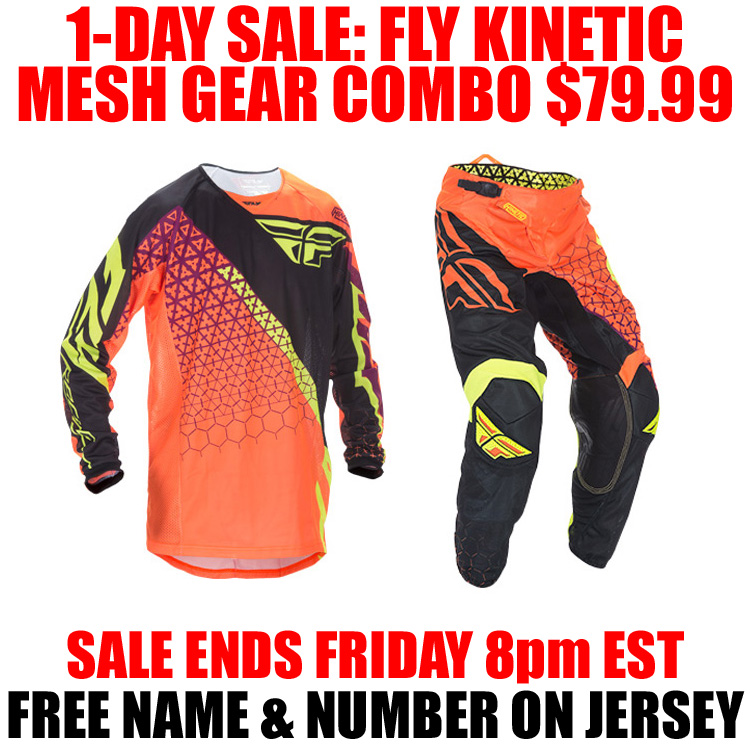 2016.5 FLY KINETIC MESH GEAR COMBO FLO ORANGE - Pro Style MX