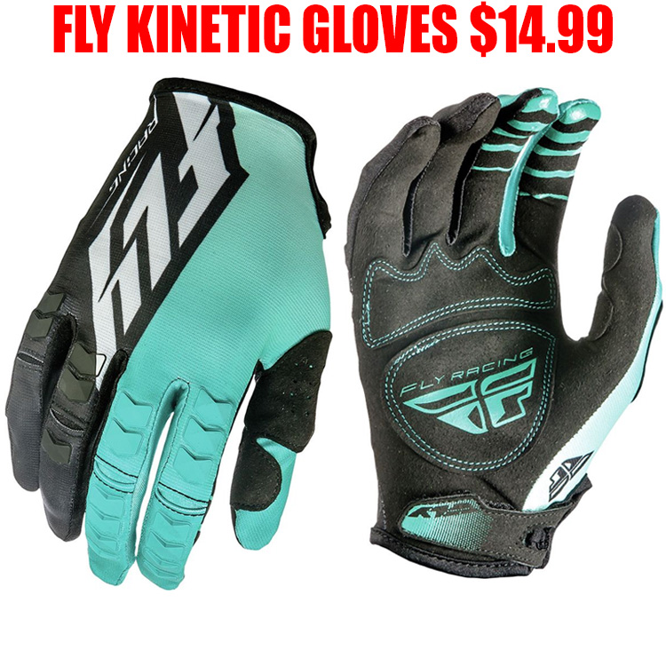 2016 FLY RACING KINETIC GLOVES TEAL/ BLACK - Pro Style MX