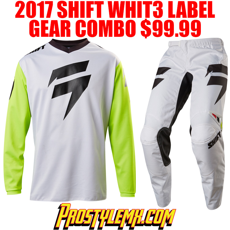 2017 SHIFT WHIT3 NINETY SEVEN GEAR COMBO WHITE - Pro Style MX