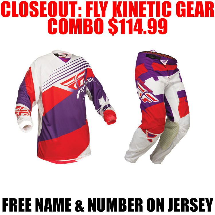 2014 FLY RACING KINETIC COMBO RED/WHITE/PURPLE - Pro Style MX