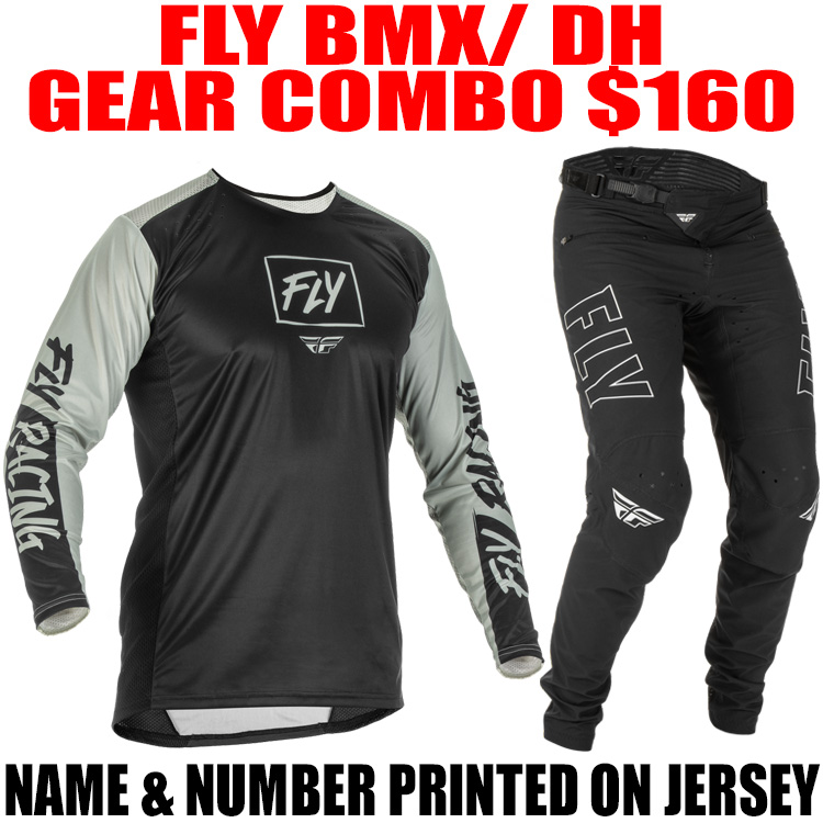 2022 FLY BIKE RADIUM/ LITE GEAR COMBO BLACK/ GRAY - Pro Style MX