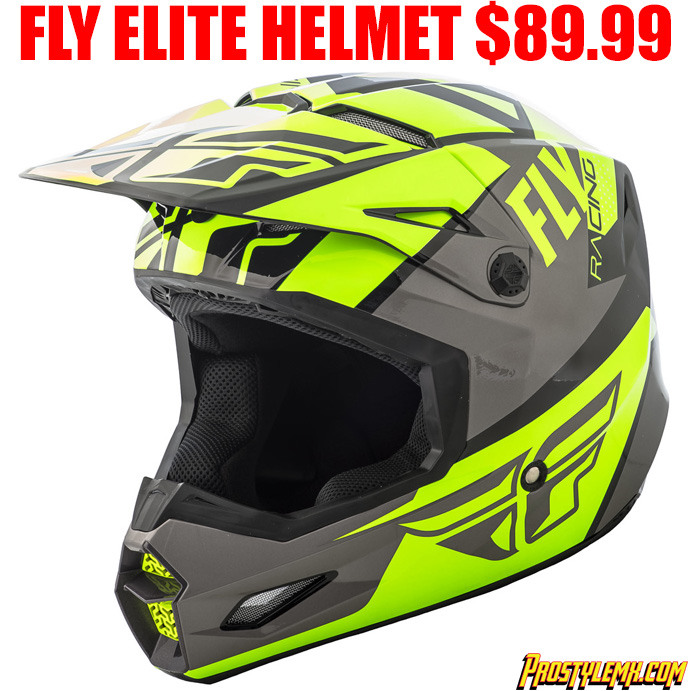 FLY ELITE GUILD HELMET HI-VIS/ GREY - Pro Style MX