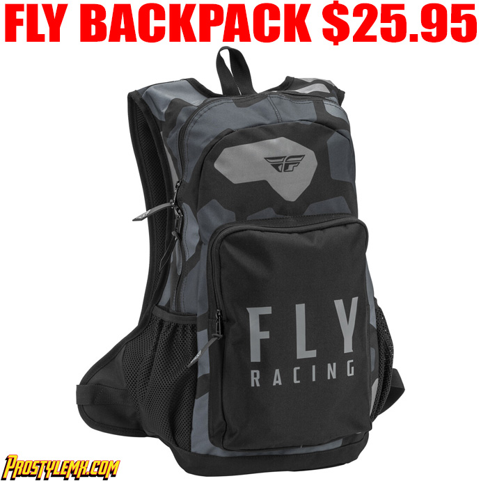 FLY RACING JUMP BACKPACK GRAY/ BLACK CAMO - Pro Style MX