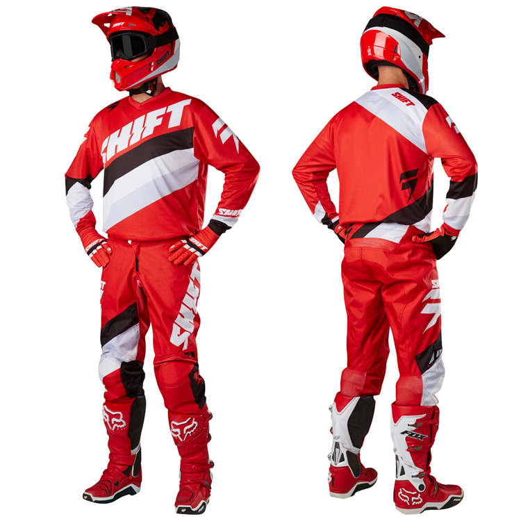 2017 SHIFT WHIT3 TARMAC GEAR COMBO RED - Pro Style MX