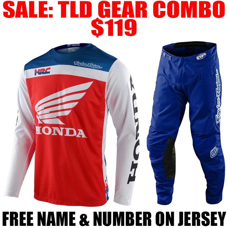 TLD GP/ GP AIR HONDA FTR GEAR COMBO BLUE/ RED - Pro Style MX